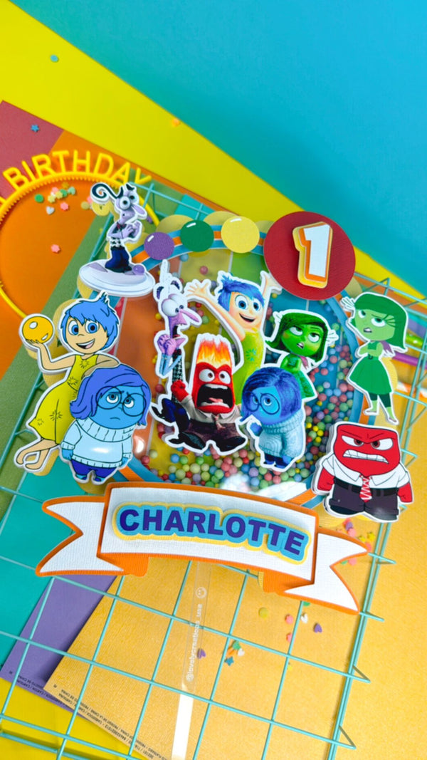 Inside out cake topper / Inside out disney party – KariCreativeParty